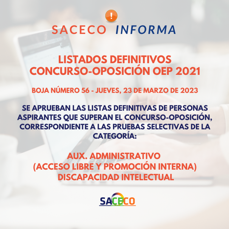 LISTAS DEFINITIVAS AUX ADMINISTRATIVO-DISCAPACIDAD INTELECTUAL – SACECO