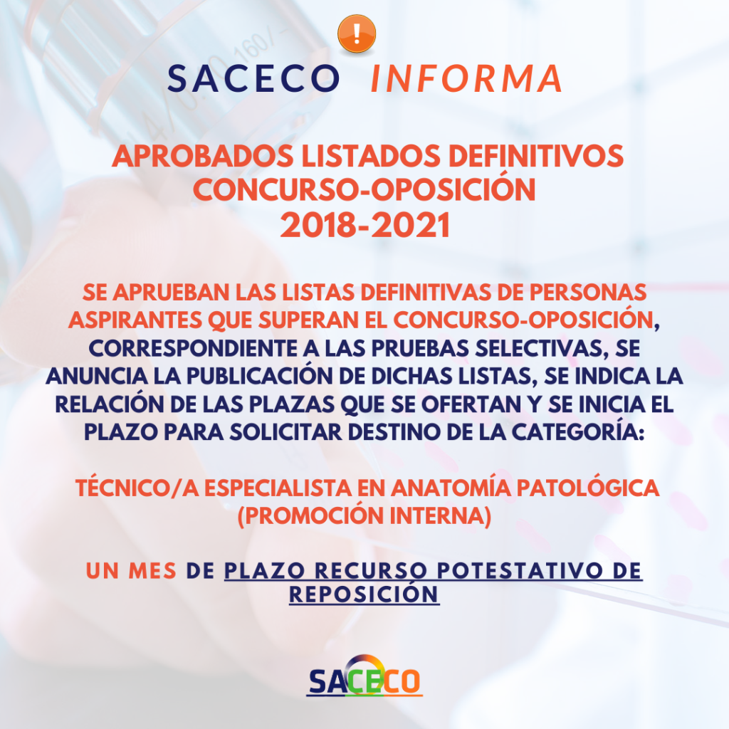 LISTAS DEFINITIVAS OEP 21 T.ANATOMÍA PATOLÓGICA – SACECO